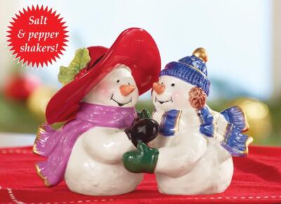 Christmas Winter Snowman Couple Salt & Pepper Set | eBay