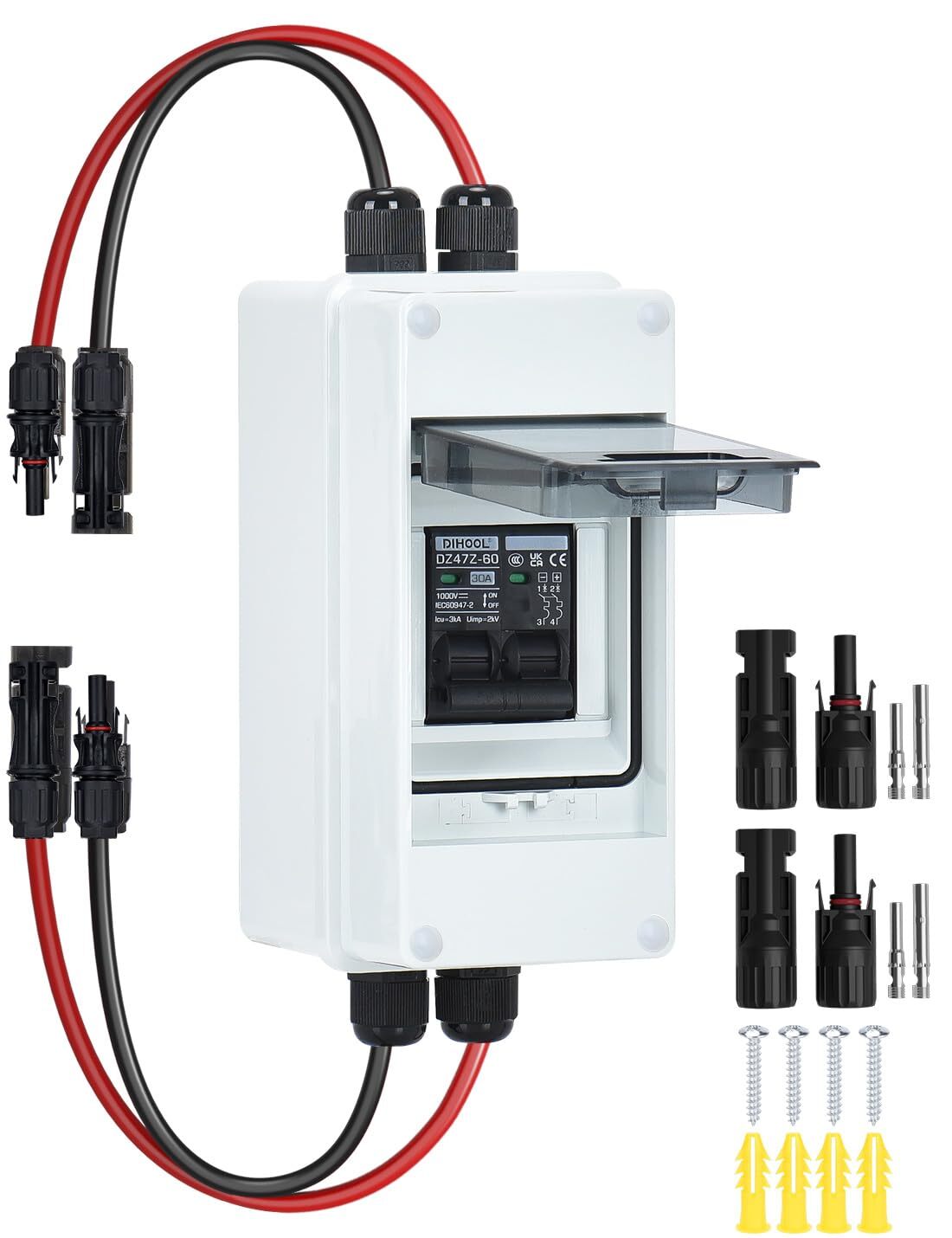 30 Amp Solar Panel Disconnect Switch Outdoor Small Breaker Box Miniatu ...