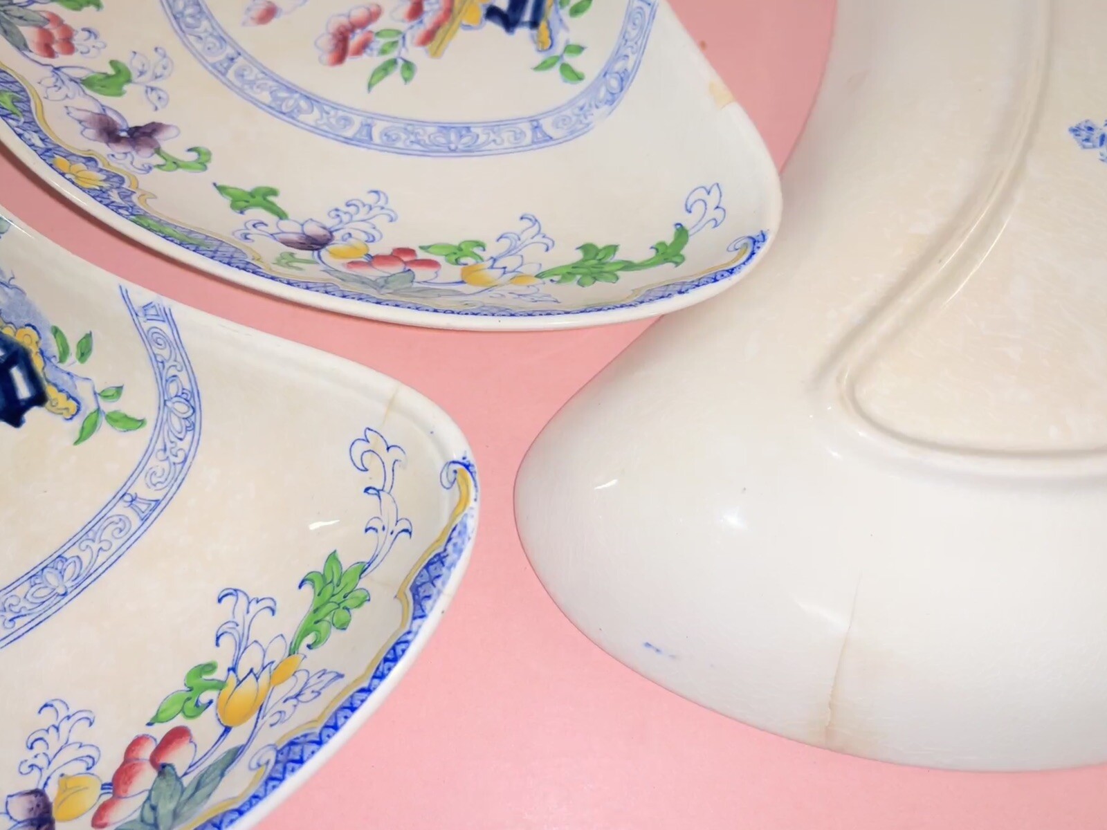 Minton Made in England Poonah Pattern Crescent Salad Plate Set of 6 ...