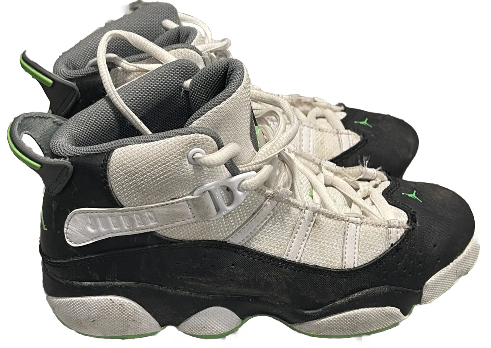 Kid's Jordan 6 Rings White/Green Strike-Black (323432-130) Sz 2Y | eBay