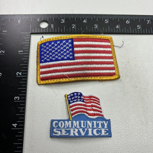 Patch Lot USA FLAG COMMUNITY SERVICE 2 Patches T071 | eBay
