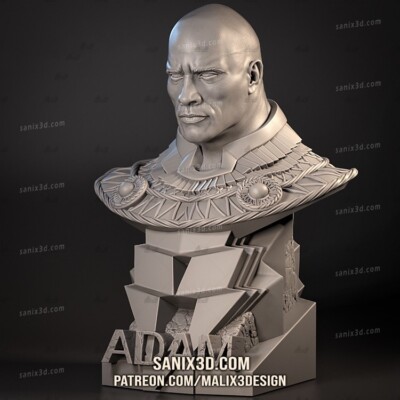 Anime Black Adam Bust Figures Unpainted GK Model 3D Print Blank Resin ...