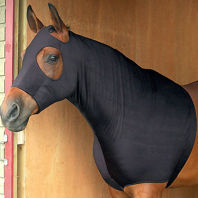 Horse Mane Tamer Sleezy Lycra Zipperred Hood Braid and Shoulder Guard ...