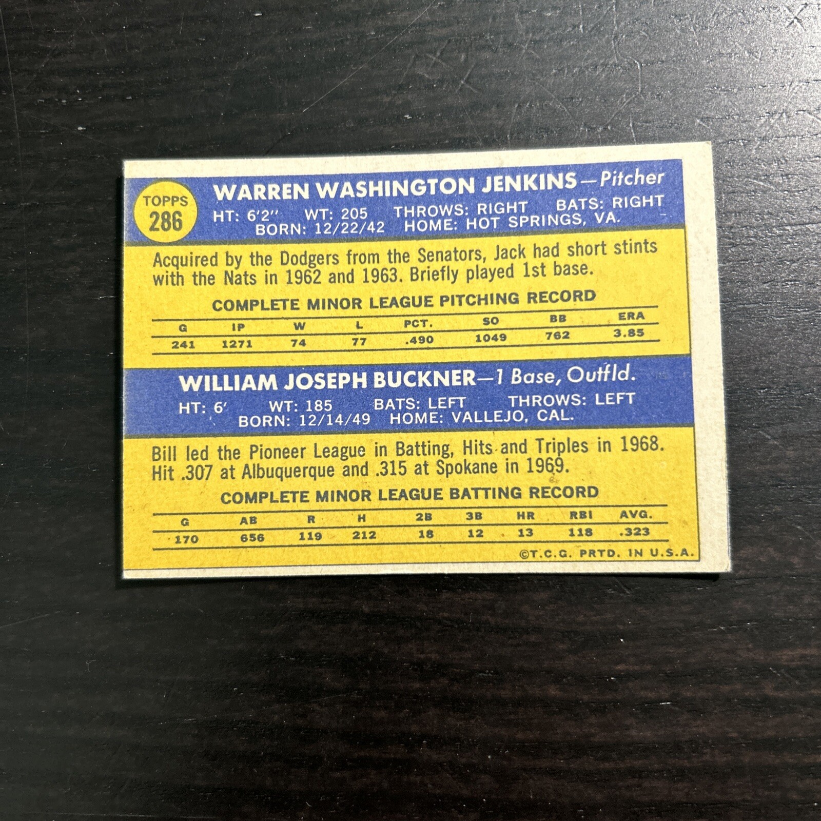 1970 Topps - 1970 Rookie Stars #286 Bill Buckner, Jack Jenkins (RC) | eBay