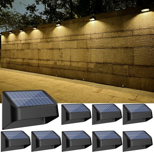 Solar Lights Outdoor 8 Pack, RGB 8 Colors, Dusk to Dawn Deck Light ...