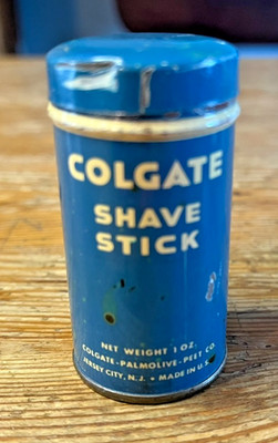 Colgate Shave Stick Vintage Tin Metal Shaving Soap 1 oz Midcentury ...