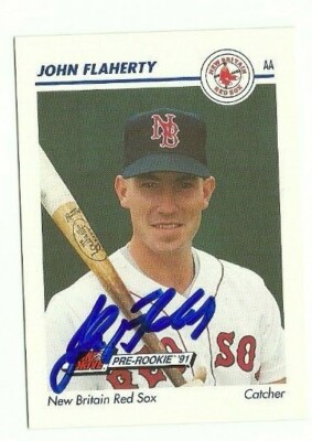 John Flaherty 1991 Line Drive New Britain Red Sox signed auto ...