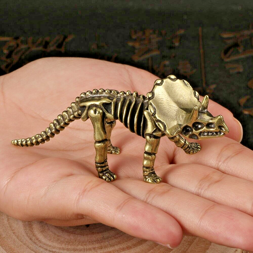 Brass Dinosaur Bone Figurine Statue Animal Figurines Toys Desktop ...