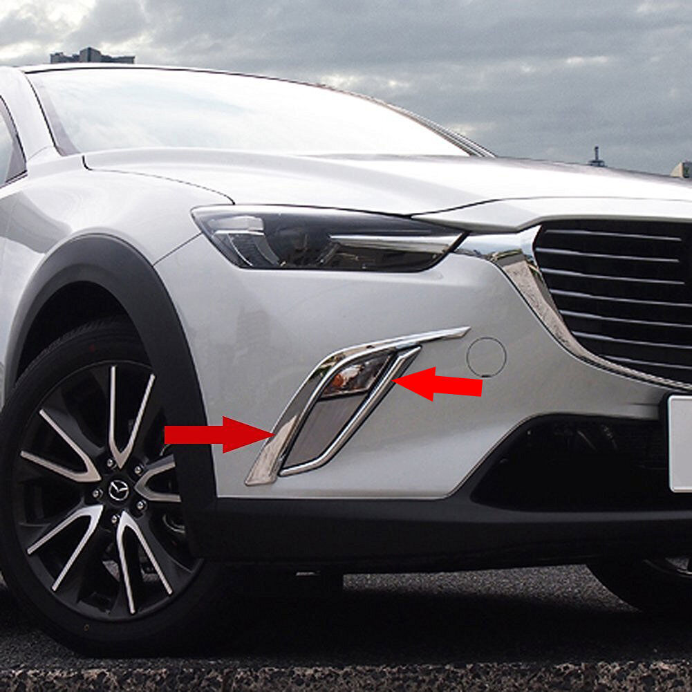 Fit For Mazda CX-3 CX3 2016-2021 Chrome Front Fog Light Lamp Cover ...