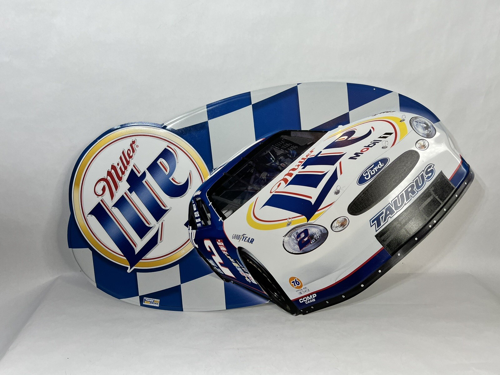 Miller Lite Nascar Rusty Wallace 2 Ford Beer Metal Sign Miller Time 32 ...