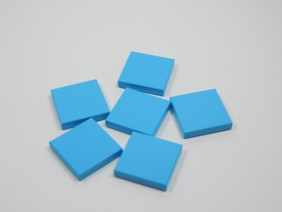 LEGO 6 Medium Azure 2x2 Smooth Tile Plates F10 | eBay