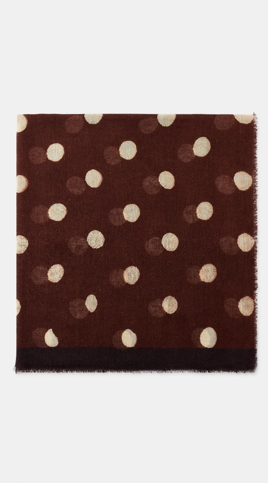 ZARA Women's Polka Dot Print Scarf(Brown, Size:M) | eBay