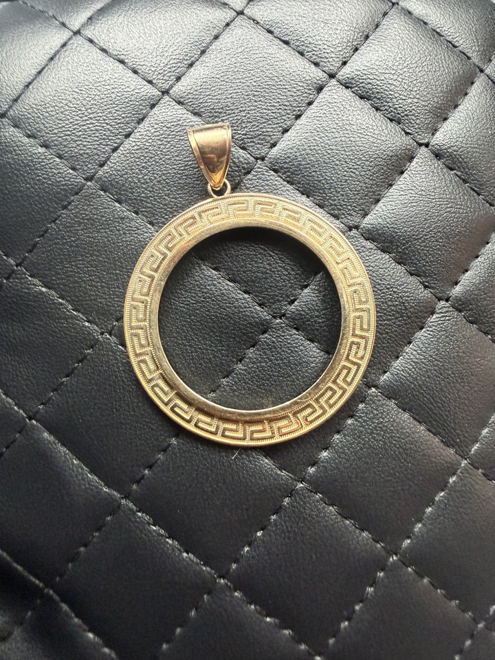 Gold 10k Bezel Medusa 50 pesos centenario coin frame bisel mexican ...