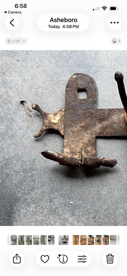 Antique Hand-Forged Wrought Iron Hearth Cooking Tool Set with Original ...