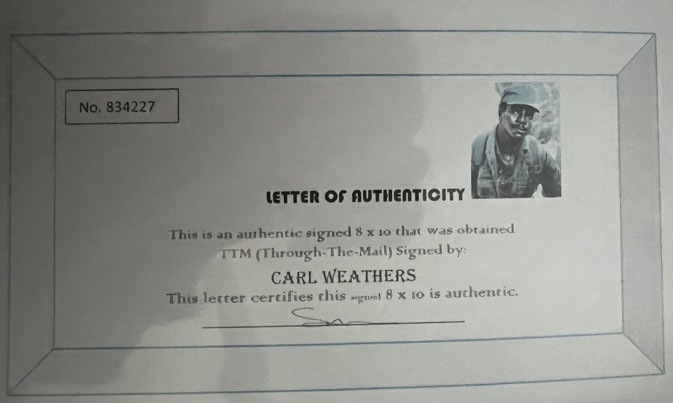 Carl Weathers signed Photo with COA Authentic Autograph Apollo Creed ...