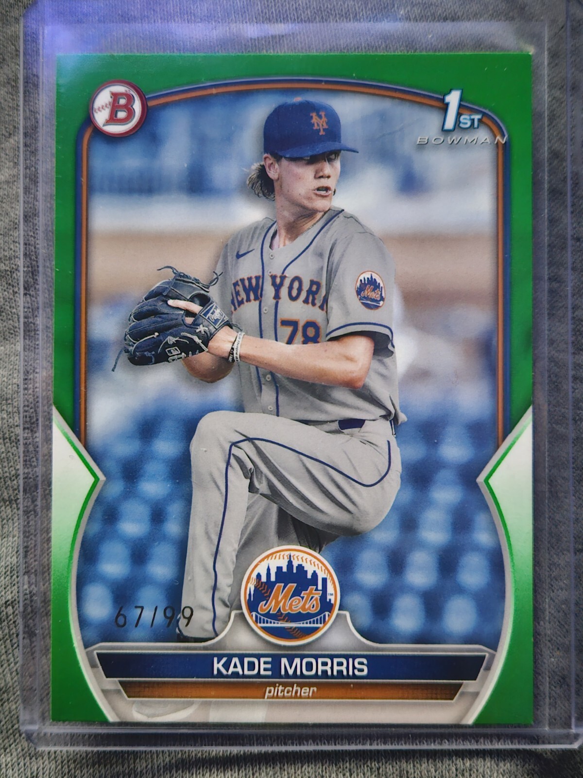 Kade Morris GREEN /99 Parallel 1st Bowman METS 2023 Bowman Draft #BP-86 ...