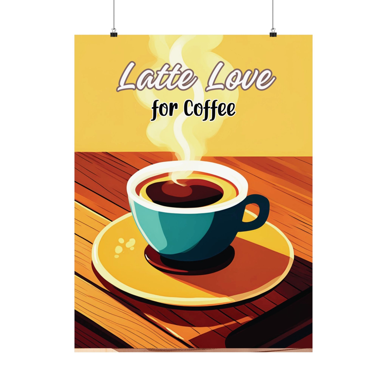 Coffee Art Print, Latte Love Kitchen Decor Coffee Lover Gift, Kitchen ...