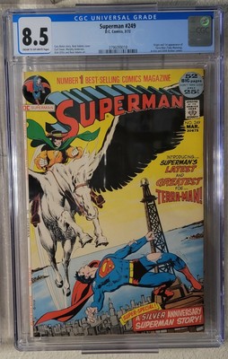 Superman #249 1st App. Terra-Man Graded CGC 8.5 Archie & Edith Bunker ...