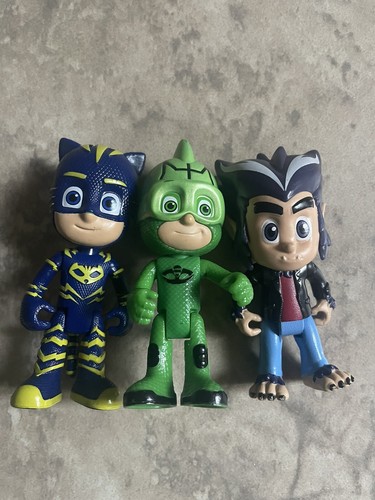 PJ Masks CatBoy-Turbo Green Gekko-Wolfy Howlera Articulated Figures 3.5 ...