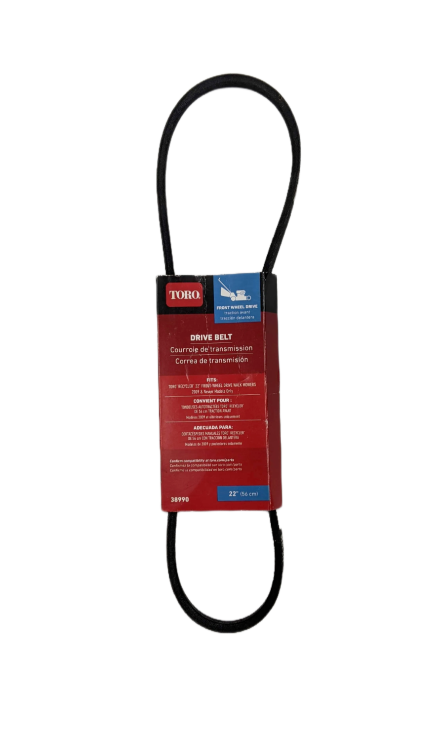 OEM Toro 38990 22 Inch Drive Belt for Recycler Mower - New 21038389905 ...