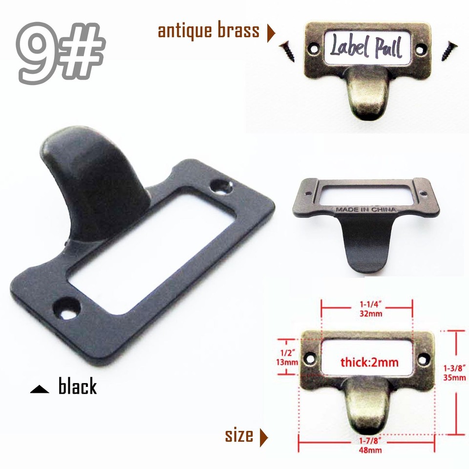 6/12/48pcs Cabinet Drawer Door Tag Label Pull Frame Handle File Name ...