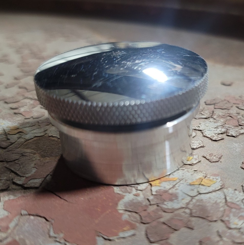 MOON Aluminum FILLER CAP w Threaded BUNG vtg old tank Hot Rod MOONeyes ...
