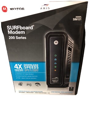 NEW Motorola ARRIS SURFboard SB6121 DOCSIS 3.0 Cable Modem Black ...