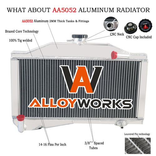 2 Row Core Aluminium Radiator For 1955-1971 1961 Morris Minor 1000 948/ ...