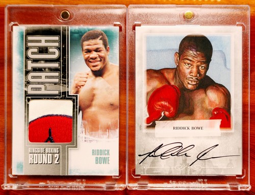 *RIDDICK BOWE* *WOW TRUNKS PATCH + AUTO MATCH Ringside Autograph Signed ...