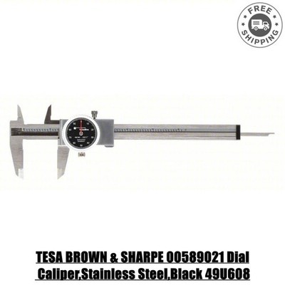 TESA BROWN & SHARPE 00589021 Dial Caliper,Stainless Steel,Black 49U608 ...