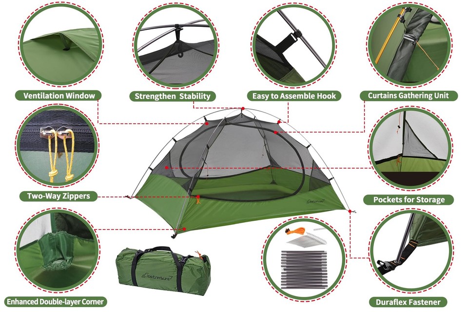 Crux Lightweight Tent for Backpacking - 2 Person Ultralight Backpacking ...