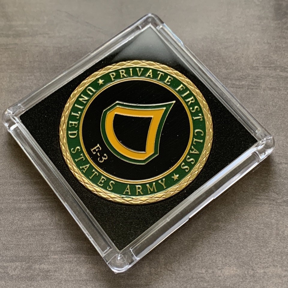 UNITED STATES ARMY - Rank PFC-PRIVATE FIRST CLASS E-3 Challenge Coin ...