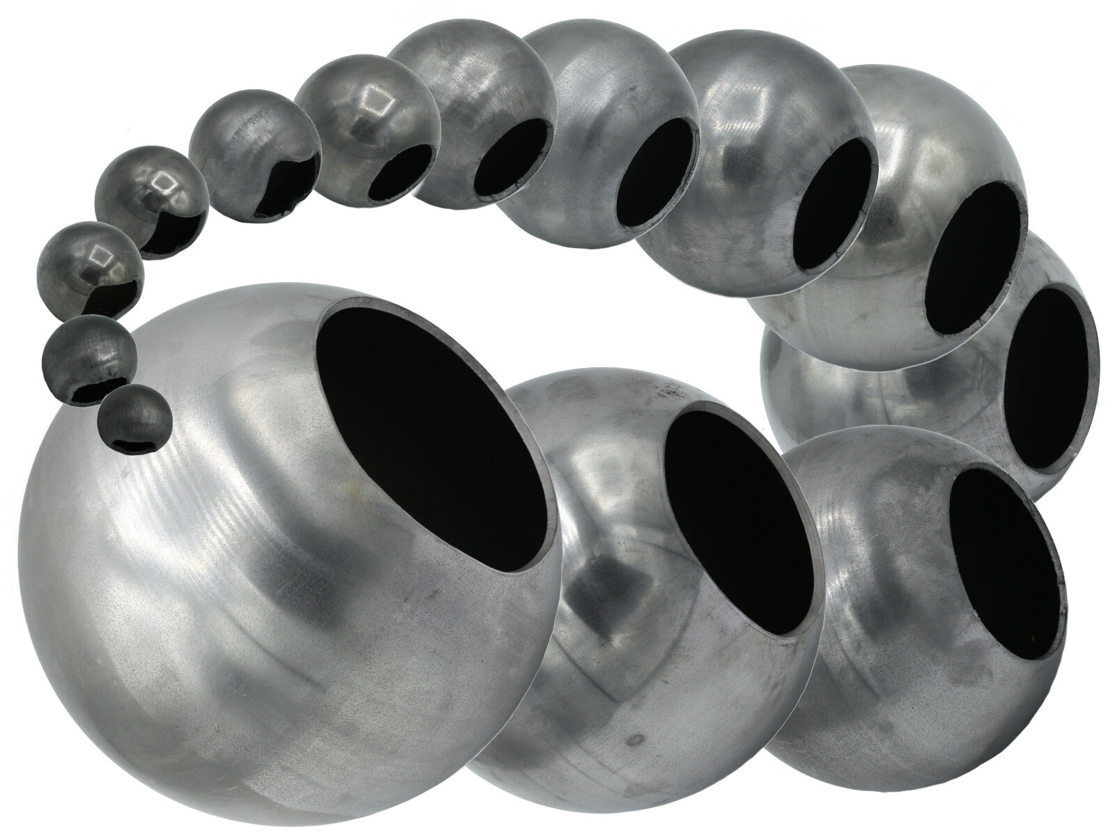 UHRIG Eisen Hohlkugel Ø 15 bis 150mm m. Loch, Kugel Zaunkugel ...