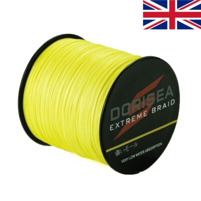 Dorisea 100m-2000m Yellow PE Dyneema Extreme Braided Fishing Line 6lb ...