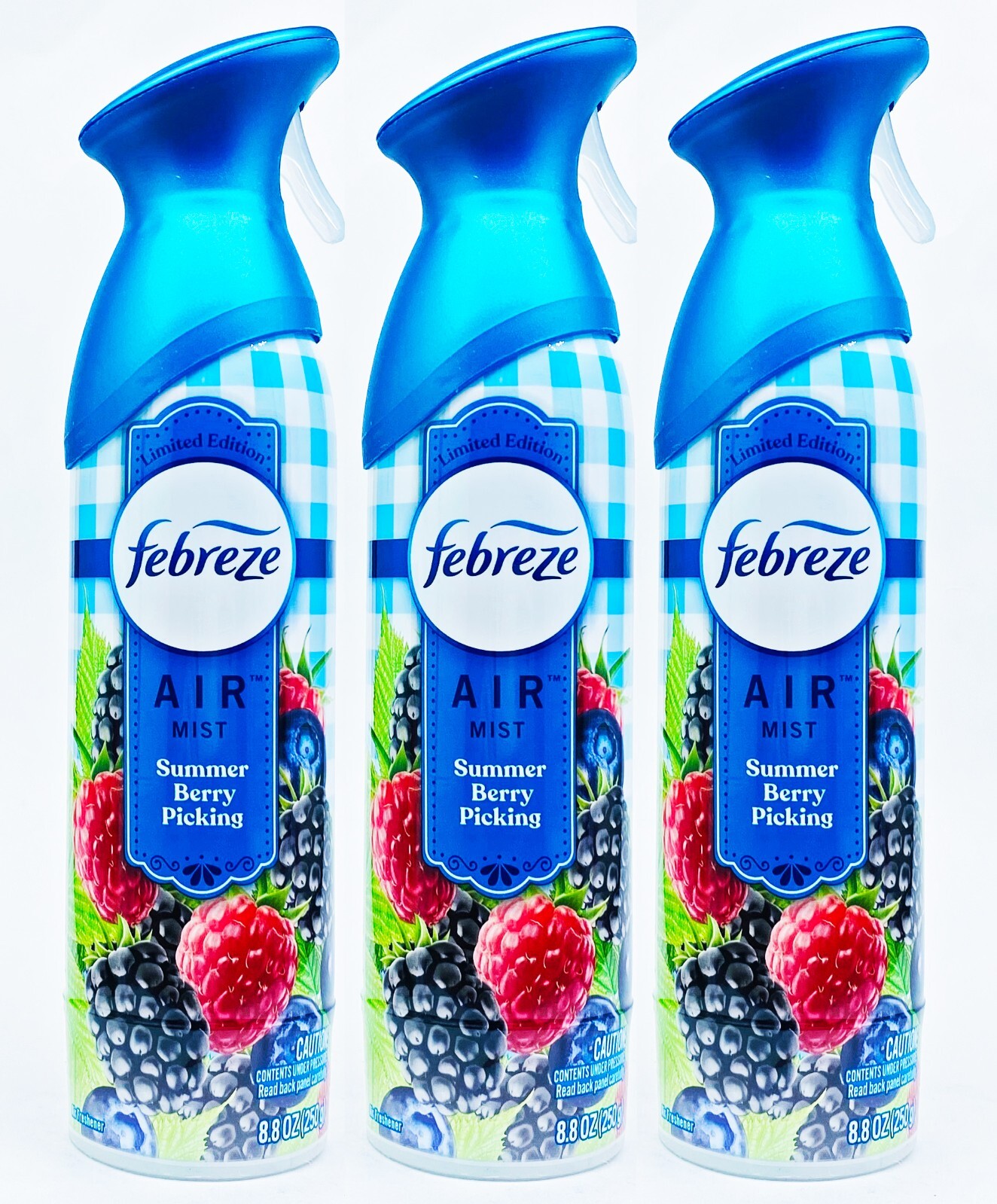 3 Febreze Air SUMMER BERRY PICKING Non-Aerosol Room Spray Freshener 8.8 ...