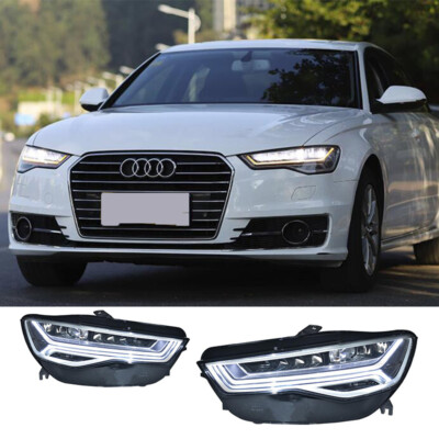 2Pcs For Audi A6 HeadLights assembly 2016-2018 All Led High/Low Beam ...