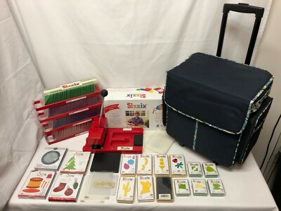HUGE LOT of Sizzix Die Cutter, 100's of Dies, Wheeled Carry/Storage ...