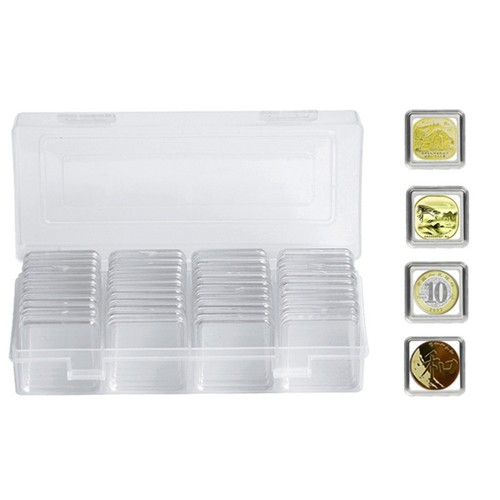 Dust-proof Plastic 40pcs 17/20/25/27/30mm Coins Storage Container ...