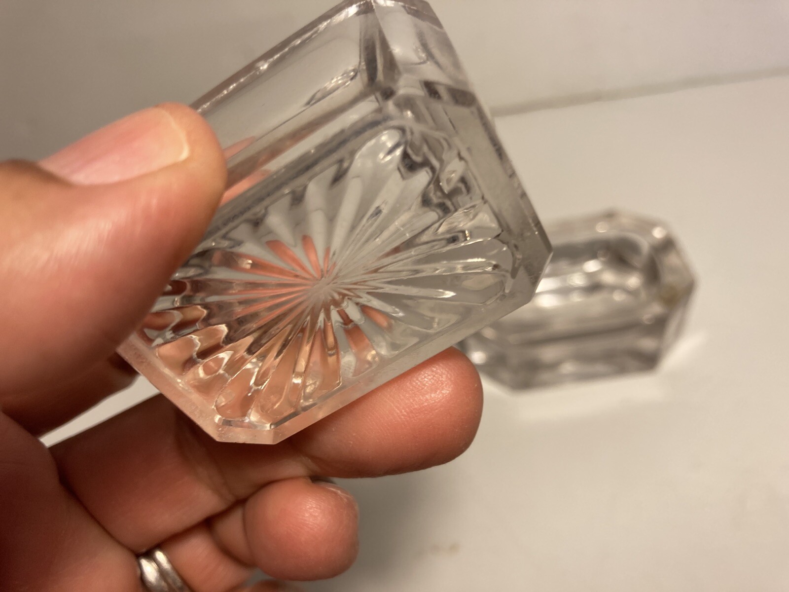 Lot of 2 Antique/Vintage EAPG Open Clear Glass Salt Cellars~1 LARGE+1 ...