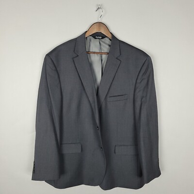 Jos A Bank Blazer Mens 52R Gray Sharkskin Wool Windowpane Tailored Suit ...