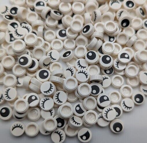 Lego 50x Eye Eyelashes Round 1 x 1 Tile Decorated Random lot Mostly ...