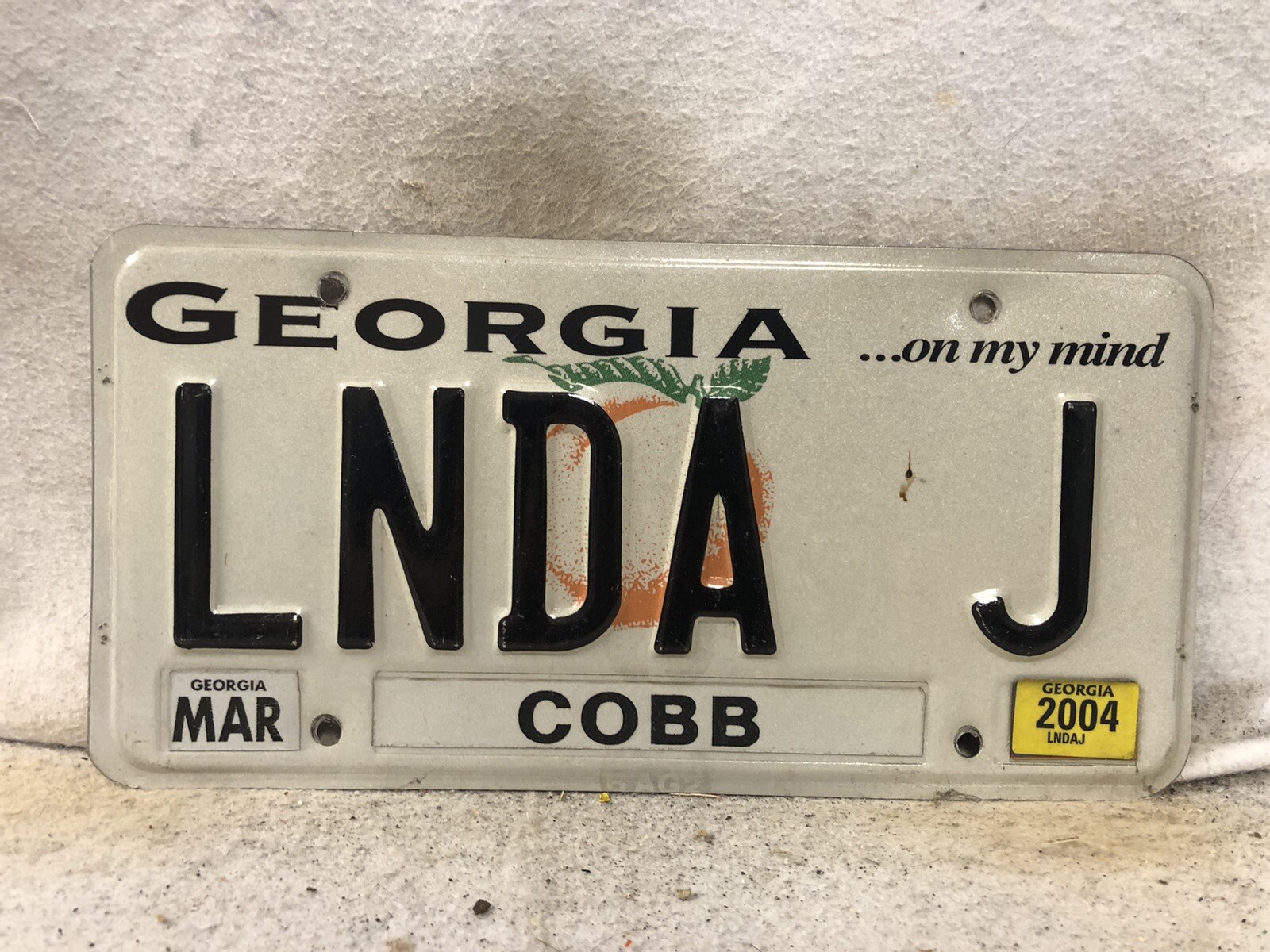 2004 Georgia Vanity License Plate “LNDA J” | eBay