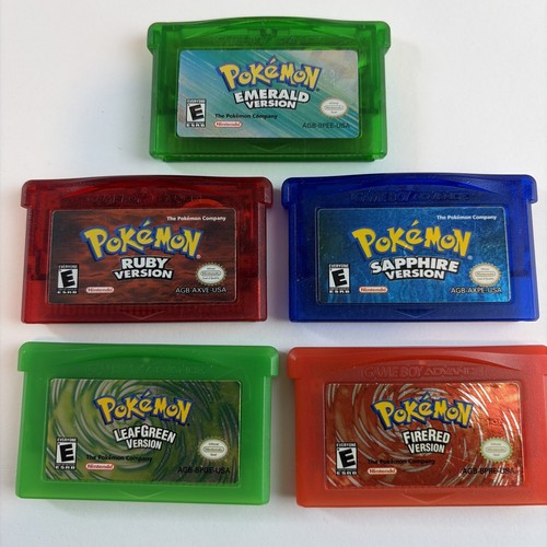 Pokemon Emerald Ruby Sapphire LeafGreen FireRed Version Authentic GBA ...
