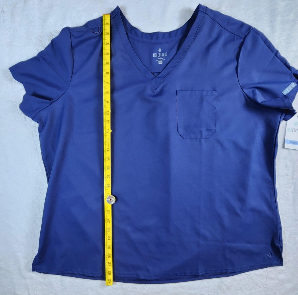 MedCouture Insight Shirt Womens 3XL Navy Blue Scrub Top Pocket 2432 ...