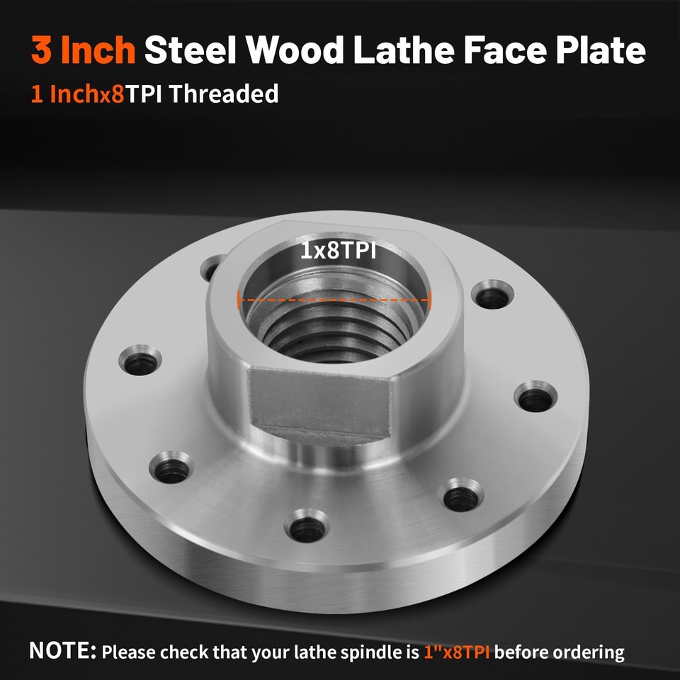 3" Steel Wood Lathe Faceplate,Faceplate for Wood Lathe,Lathe Face Plate ...