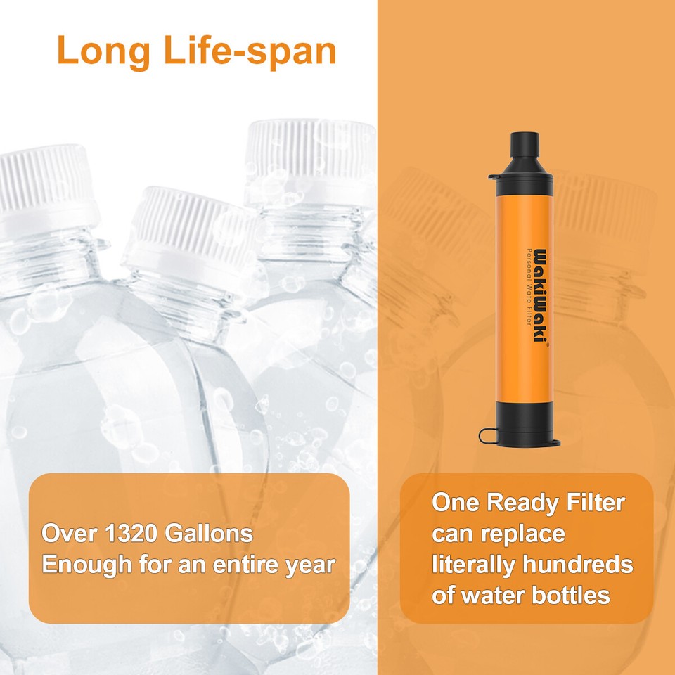 Portable Water Filter Straw|Storage Case|Hiking Survival Personal Water ...