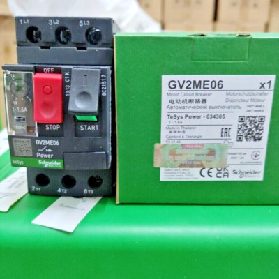 2PC- Schneider GV2ME06 Motor circuit breaker, TeSys GV2, 3P, 1-1.6 A ...