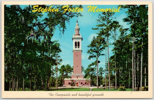 Stephen Foster Memorial Campanile Bells Postcard Building Woods Vintage ...