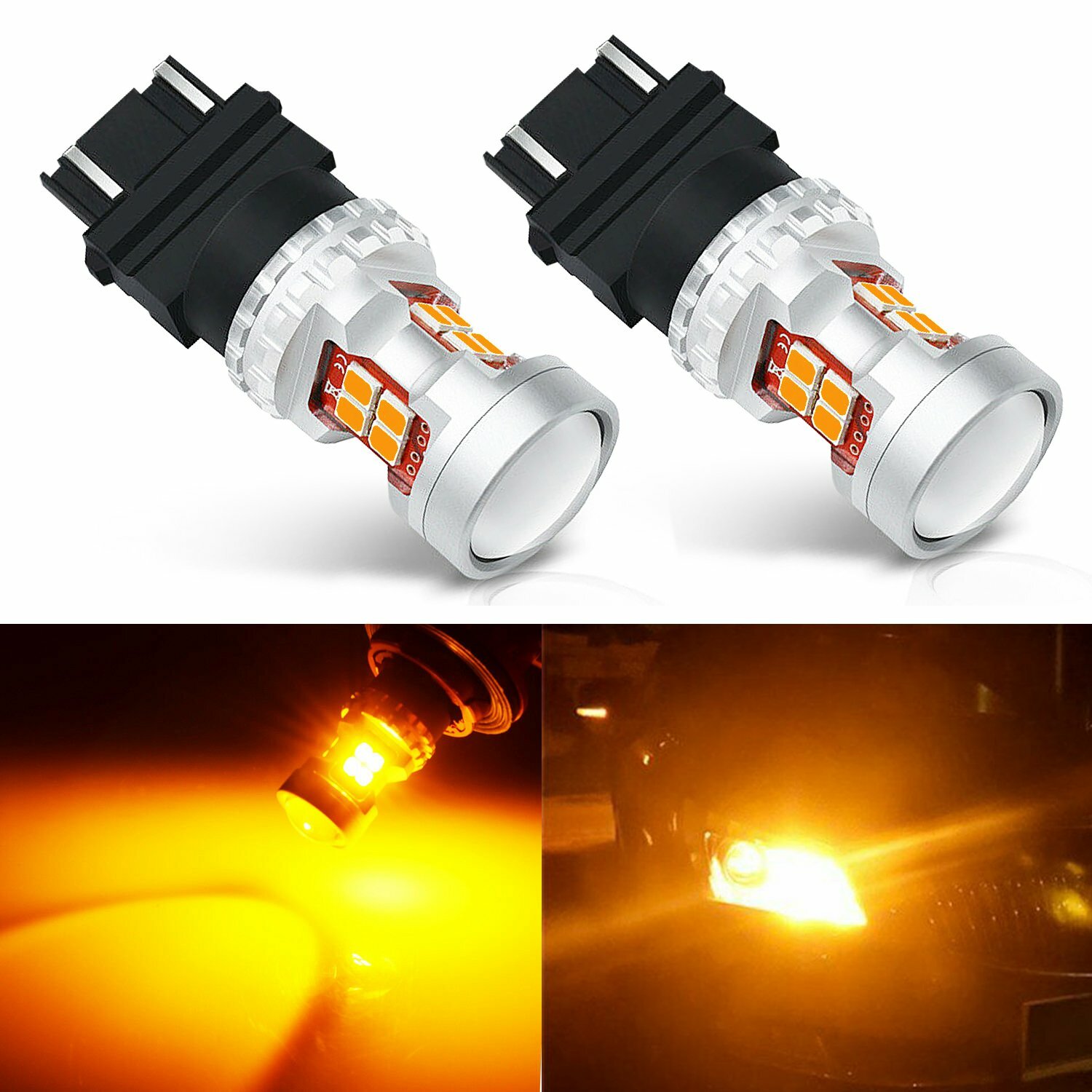 JDM ASTAR 2x Yellow Amber l3157 4157NA Bulb LED Turn Signal Light 3057 ...
