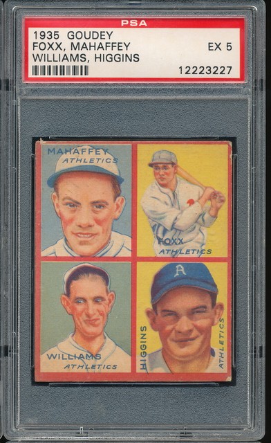 1935 Goudey 4-in-1 - R321 #2B LeRoy Mahaffey, Dib Williams, Jimmie Foxx ...